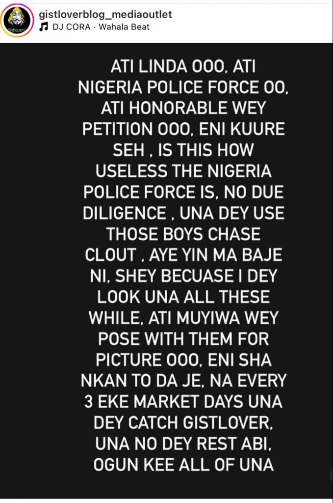 The Nigeria Police Force has Detained Gistlover…or Not! - West Africa ...