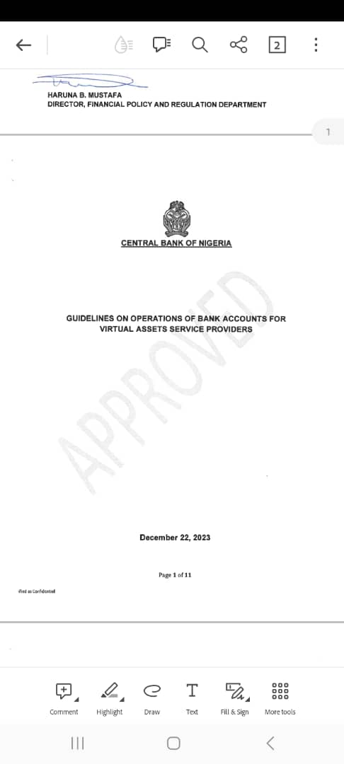 CBN Issues Guidelines on Banking Relations with Virtual Assets Service ...